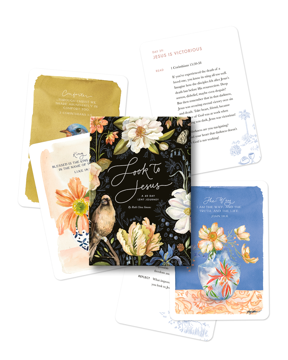 Look to Jesus 40-Day Lenten Devotional - Daily Lent Cards - GraceLaced