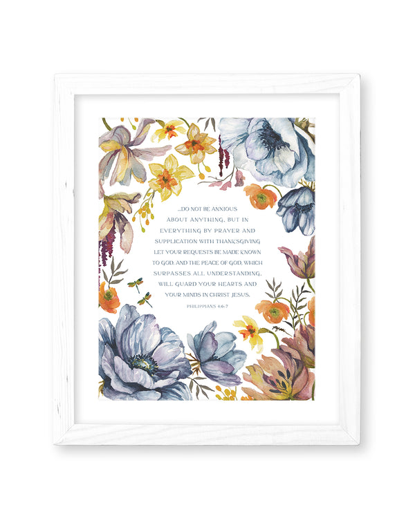 Philippians 4:6 | Do Not Be Anxious Bible Verse | Christian Art Print ...