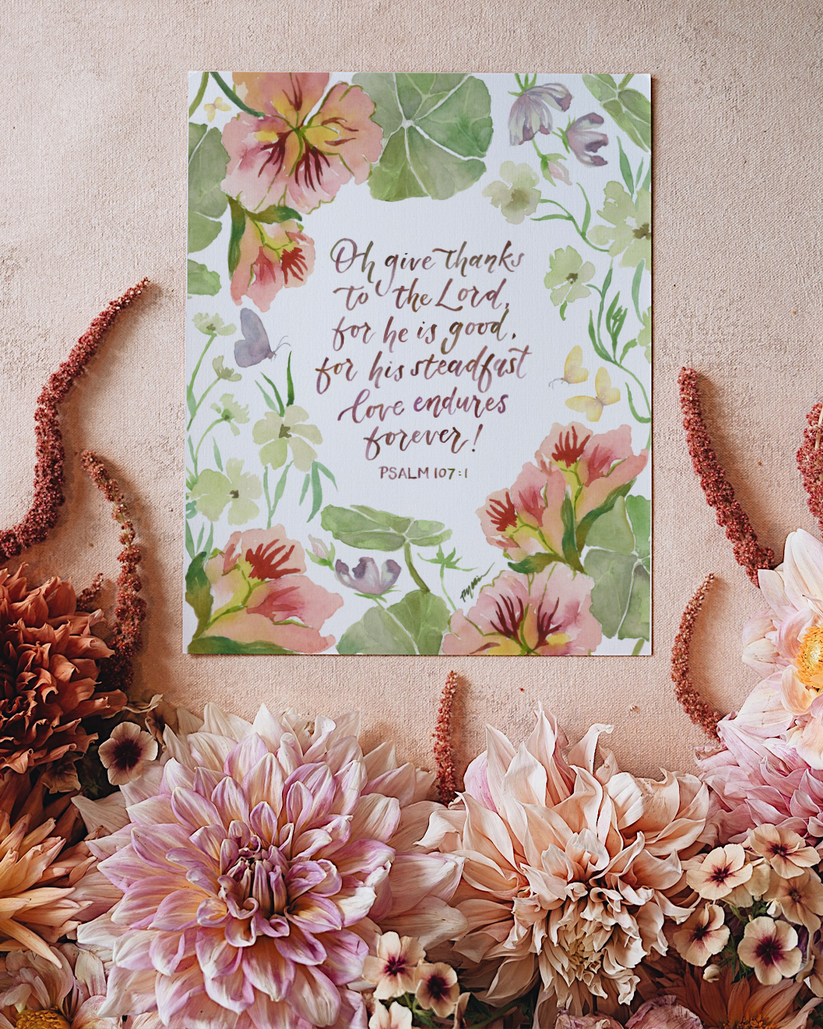 Psalm 107:1 | Give Thanks to the Lord Print | GraceLaced
